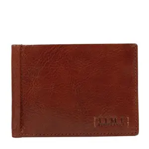 TIME RESISTANCE Leather Money Clip Wallet The Outsider - Brown