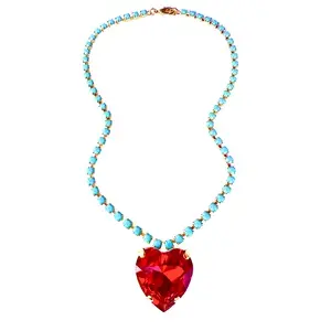 THE PINK REEF Heart Of The Ocean Ruby Necklace - Red
