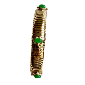 LAURA GRAY Omega Bracelet With Stone Cabochons - Gold
