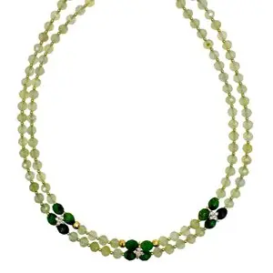 FARRA Prehnite And Zircon Stone Collar Necklace - Green