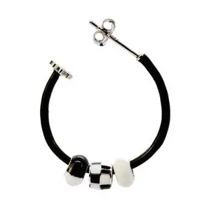 PINNOLE Dalmata Mix Single Earring - Black/white