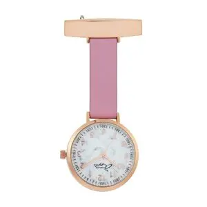 BERMUDA WATCH COMPANY Rose Gold Fob Watch With Pink Leather Strap - Orange