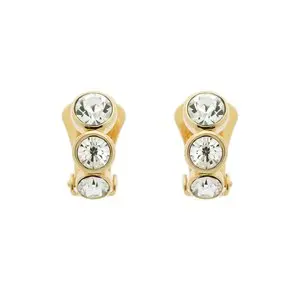 EMMA HOLLAND JEWELLERY Trio Crystal Clip On Earrings - Gold