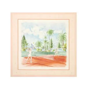VICTORIA PAULSEN Tennis Silk Scarf - Orange