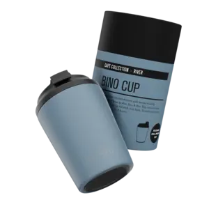 Fressko Bino 8oz / 227ml Reusable Coffee Cup, Stainless Steel River - Blue