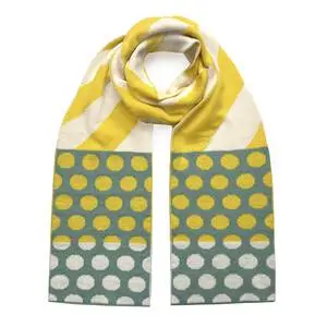 INGMARSON Stripes & Circles Wool & Cashmere Scarf - Yellow