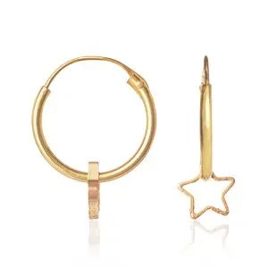C.J.M Star Hoop Earrings - Gold