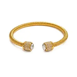 MONARCH Twisted Crystal Cuff Bracelet