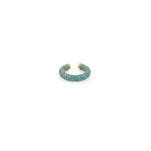JAREDJAMIN JaredJamin Gold Plated Elara Ear Cuff With Turquoise Gold