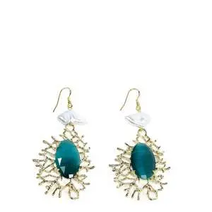 ADDICTED2 Eostre Dangle Earrings - Green/gold/white