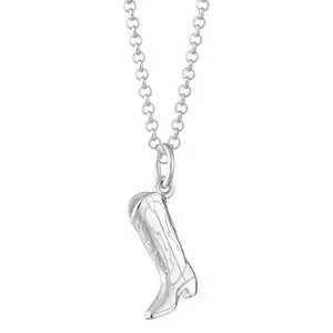 SCREAM PRETTY Cowboy Boot Charm Necklace - Silver