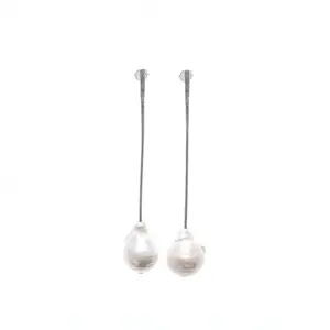 SILVER MOON Sterling Silver Drop Earrings - Silver/white