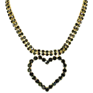 LAURA GRAY Crystal Heart Necklace - Blue
