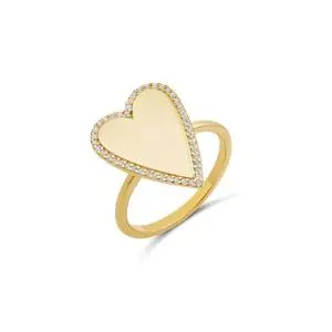 SHYMI Heart Pave Outline Ring - Gold