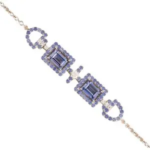 JUVETTI  18k White Gold Vermeil Sapphire And Diamond Bracelet - Blue/white