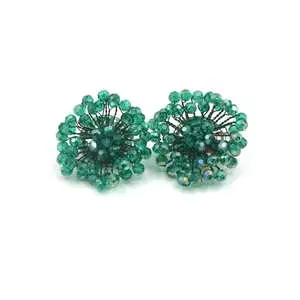 Fairchild Baldwin Beaded Clip-on Earrings - Green