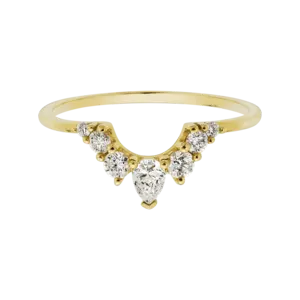LA KAISER Solid Diamond Arc Ring - Gold