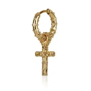 KASUN LONDON Cross Hoop Earrings - Gold