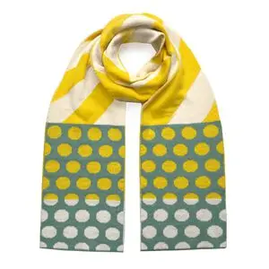 INGMARSON Stripes & Circles Wool & Cashmere Scarf - Yellow