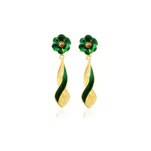 MILOU JEWELRY Infinity Drop Earrings - Green