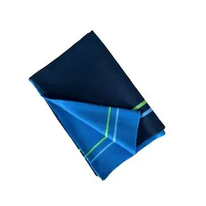 HERITAGEMODA Blue / Black Dark Blue And Black Striped Wool Silk Scarf - Blue/black