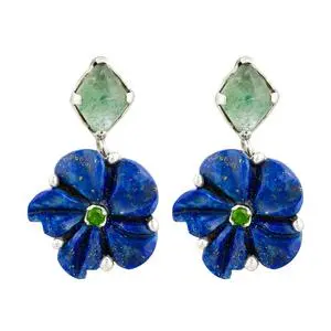 EMMA CHAPMAN JEWELS Rosa Lapis Lazuli Dangle Earrings - Blue/green
