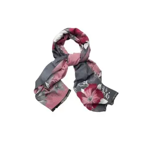 Saachi Reversible Floral Medley Scarf - Grey