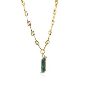 LILA RASA Gold-plated Link Necklace With Malachite - Gold/green