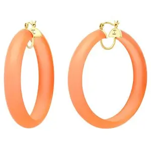 GOLD & HONEY Frosted Hoop Earrings - Gold/orange