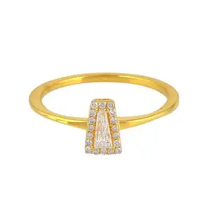 ARTISAN Baguette Diamond Halo Ring In 18k Yellow Gold - White/gold