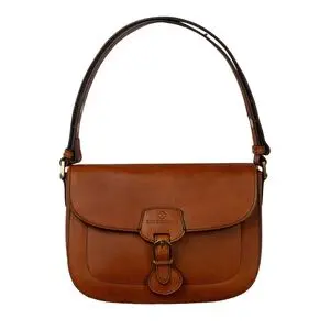 TIME RESISTANCE Leather Saddle Bag Romola - Brown
