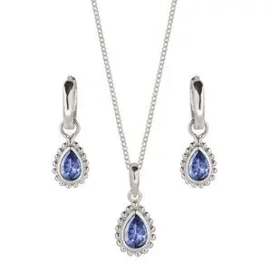 CHARLOTTE'S WEB JEWELLERY Silver Tanzanite Sterling Silver Necklace And Earring Set - Silver/purple