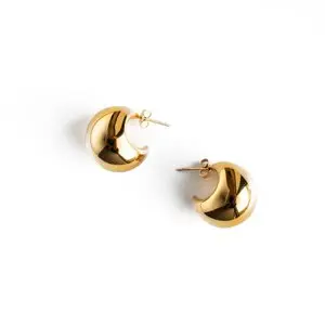 SUPERDIVAJEWELLERY Pear Drop Curve Hoop Earrings - Gold
