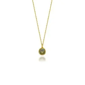 LINYA JEWELLERY Cosmic Chain Zodiac Light Birthstone Necklace - Green