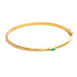 BELINDA JEWELZ Adela Emerald Gemstone Bangle - Green