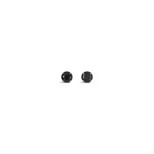 LUTIRO Round 6mm Stud Earrings - Black