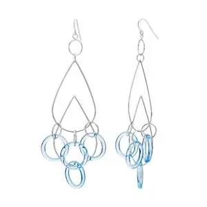 GOLD & HONEY Dangle Earrings With Acrylic Rings - Blue/silver