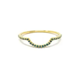NASI SILVER Ora Topaz Half Eternity Vermeil Ring - Blue