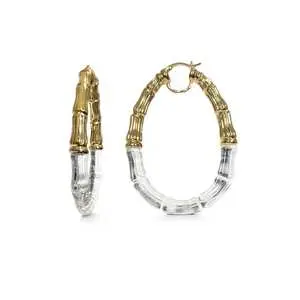 GOLD & HONEY Duchess Clear Bamboo Hoop Earrings - Gold