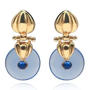 MICHAEL NASH JEWELRY Annie Drop Earrings With Sapphire Resin - Blue