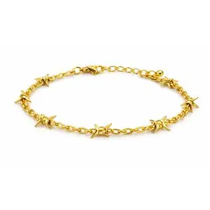 BORN IN EXILE Barbwire Chain Bracelet - Gold