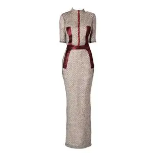 JANE GALA Italian Wool Knit Maxi Gown