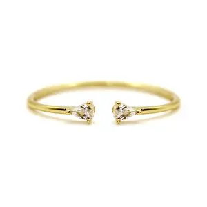 VICSTONENYC FINE JEWELRY Fine Jewelry Natural Diamond Open Cuff Ring - Gold