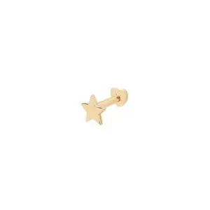 VANCHI 14k Solid Yellow Star Flat Back Stud Earring - Gold