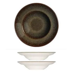 Turgla Home Tierra Round Porcelain Pasta Bowl, Set Of Two - Brown