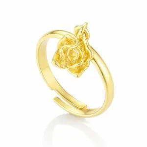 UNALOE Vermeil Hanging Rose Ring - Gold