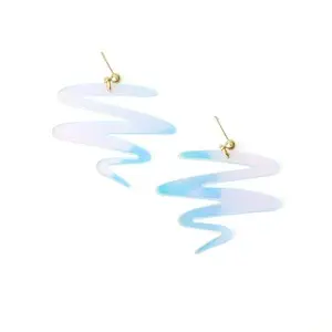 BY CHAVELLI Iridescent Acrylic Dangle Earrings - Blue/silver