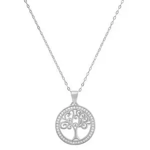 KYLIE HARPER Sterling Diamond Cz Tree Of Life Pendant Necklace - Silver