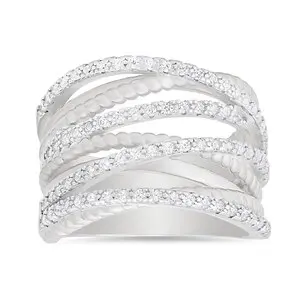 KYLIE HARPER Sterling Twisted Rope Statement Ring - Silver