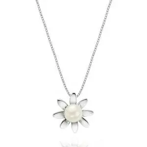 UNALOE Sterling Daisy Necklace With Mother Of Pearl - Silver
